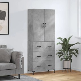 Skříň highboard betonově šedá 69,5x34x180 cm kompozitní dřevo 3195847
