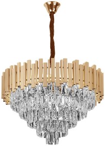 Toolight Závěsné LED osvětlení Crystal Modern D6 G053-CP 80CM zlaté