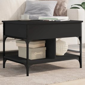 vidaXL Konferenční stolek 70 x 50 x 50 cm kompozitní dřevo a kov [845364] Barva: Černá