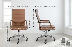 Kancelářská židle Amadora umělá kůže – světle hnědá