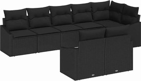 Set pohovek 8 ks Černá polyratan 3346773