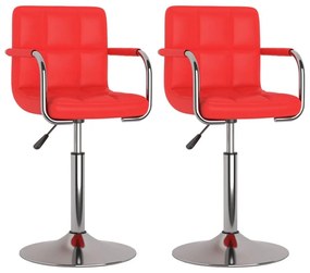 Petromila Otočné jídelní židle 2 ks červené umělá kůže