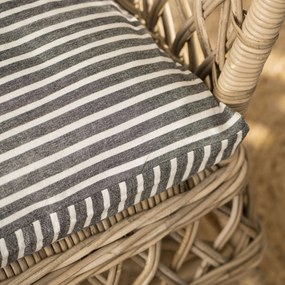 IB LAURSEN Bavlněný povlak na sedák Louis Black/Stripes 45 x 45 cm, černá barva, bílá barva, textil