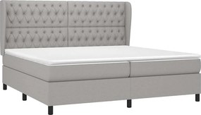 Box spring postel s matrací světle šedá 200 x 200 cm textil 3128229