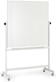 Mobilní otočná magnetická tabule, keramický povrch, 1200 x 1200 mm