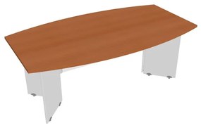 Stůl jednací sud 200 cm - Hobis Gate GJ 200 Dekor stolové desky: třešeň, Dekor lamino podnože: bílá
