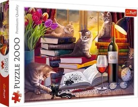 TREFL Puzzle Kočičí večer / 2000 dílků / 96 x 68 cm / pro dospělé