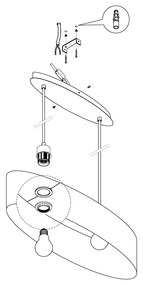 Eglo 31616 - Lustr na lanku MASERLO 2xE27/60W/230V