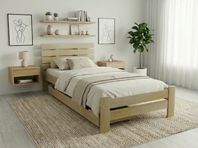 Postel PARIS zvýšená 80 x 200 cm, borovice Matrace: Matrace Coco Maxi 20 cm