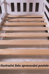 Dětská Montessori postel z masivu borovice VILÉM - 200x90 cm - PŘÍRODNÍ BOROVICE