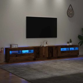 TV stolek s LED old wood 260x35x40 cm kompozitní dřevo 3329167