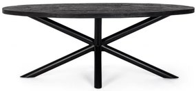 BIZZOTTO Oválný jídelní stůl HASTINGS 200x110 cm černý 0747016