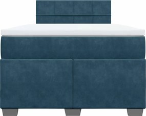 Box spring postel s matrací modrá 120 x 190 cm samet 3288562