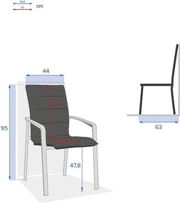 Hliníkové křeslo CAPRI (ivory)