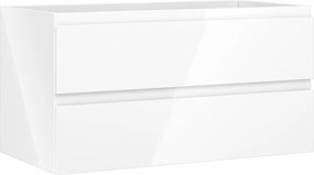Mexen Orio, koupelnová skříňka 90 cm, 2 zásuvky, bílá lesklá, 91A10-09047-2-BFF00