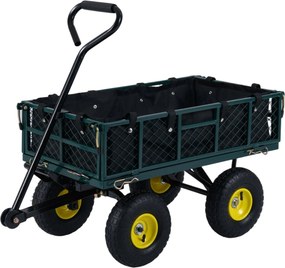 Costway Zahradní vozík skládací těžký kovový sklápěcí vozík s nosností 408 kg 2