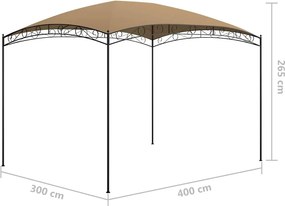 Altán 3 x 4 x 2,65 m taupe 180 g/m² 313910