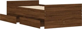 Rám postele se zásuvkami hnědý dub 90 x 190 cm 3207384