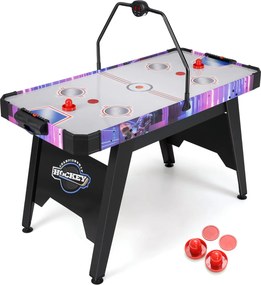 Costway 144 cm air hockey arkádový stolek air hockey s výkonným 12 V motorem