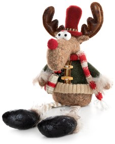 VÁNOČNÍ DEKORAČNÍ FIGURKA REINDEER 38 CM VÍCEBAREVNÁ