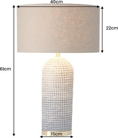 Designová stolní lampa Saretha 61 cm hnědá
