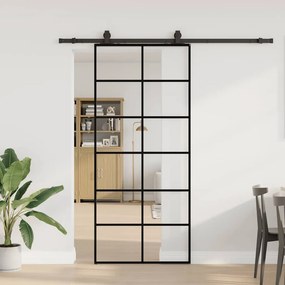Posuvné dveře se sadou kování černé 90x205 cm ESG Glass 3375851