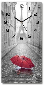 Wallmuralia Nástěnné hodiny tiché Deštník Francie 30x60 cm