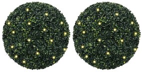 Umělé buxus koule s LED světly 2 ks zelené 52 cm 3335897