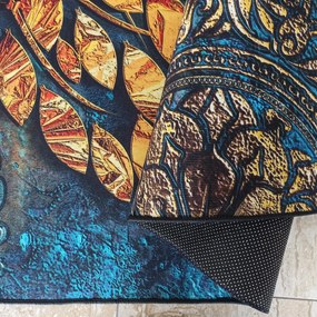 DY Modrý koberec s orientálním vzorem Horeca-New 125 Rozměr: 60x100 cm