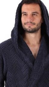 Bavlněný župan Athena s kapucí tmavě modrá 31 16 5952 unisex - S