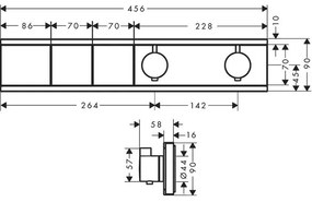 Hansgrohe RainSelect Termostatická baterie pro 2 vývody, leštěné zlato 15380990