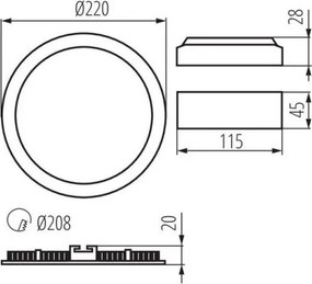 Podhledové LED svítidlo Kanlux ROUNDA V2LED 18W-NW-SR neutrální bílá 28933