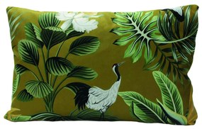 Overseas Ozdobný polštář Příroda s ptáky velur-40x60cm