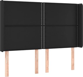 Box spring postel s matrací a LED černá 140 x 190 cm umělá kůže 3139319