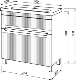 Lavedo Aria White 80 koupelnová skříňka s umyvadlem