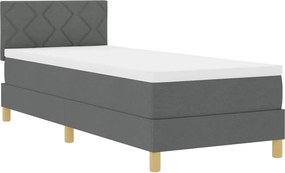 Postel s boxspringem s polštářem Tmavě šedá 80 x 200 cm textil 3338952