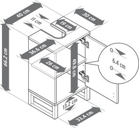 Tchibo - Malá skříňka pod umyvadlo s dvířky - barva: bílá
