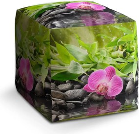 Sablio Taburet Cube Růžová orchidej - 60x60x60 cm