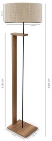 Stojanová lampa Avanasta 3 (béžová + dřevo)
