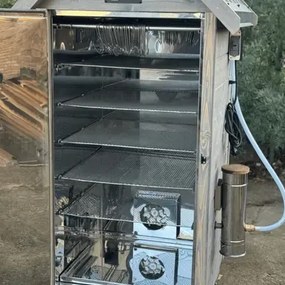 Kalme Elektrická dřevěná udírna s dymboxem 520L antracit