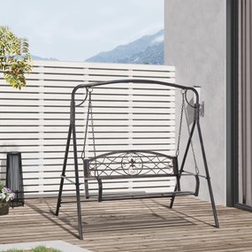 Zahradní houpačka Outsunny pro 2 osoby, kovová houpačka Hollywood v bronzové barvě, 167 x 123 x 175 cm, ideální pro zahradu a terasu | Aosom.de