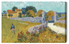 Obraz Vincent Van Gogh &amp;quot;Farma V Provence&amp;quot; Reprodukce Nedostatek Nedostatek Přírodní plátno 70x50
