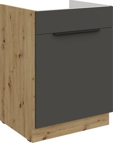 ARIA pa | dolní skříňka 60 ZL 1S dřezová | 60 cm | PREMIUM BOX | artisan/šedá grafit