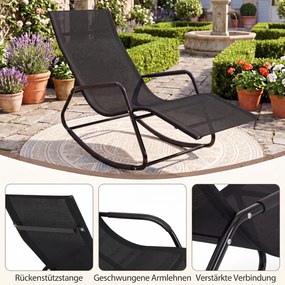 Costway Zahradní lehátko odolné proti povětrnostním vlivům ergonomické – černý