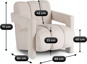 Designové křeslo Bender krémové