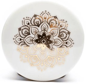 Milujeme Kameny Hrnek s víčkem a sítkem - Mandala zelená - porcelán