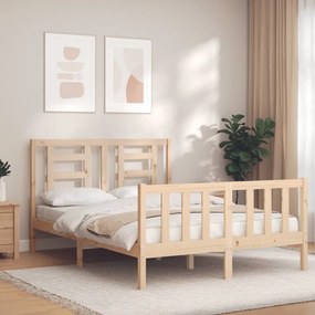 vidaXL Rám postele s čelem 120 x 200 cm masivní dřevo [3192877] Barva: Přírodní