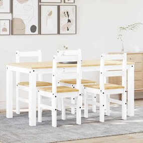 Jídelní set ze 5 kusů PANAMA Bílé masivní dřevo borovice 3345181