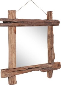 vidaXL Dřevěné zrcadlo 70 x 70 cm masivní recyklované dřevo [283934] Barva: Hnědá