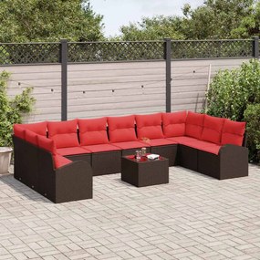 Set pohovek 11 ks Hnědá polyratan 3346234